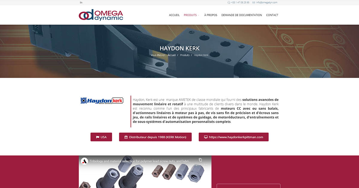 Haydon Kerk distribué en France par Omega Dynamic